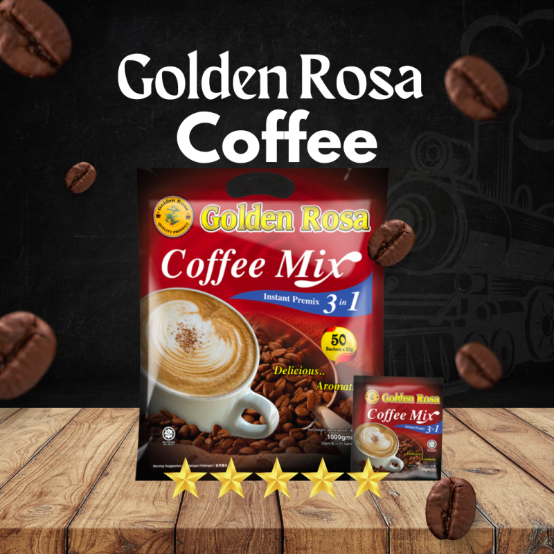 Golden Rosa Coffee Mix 3 In 1 Instant Premix Coffee - Deary Coffee